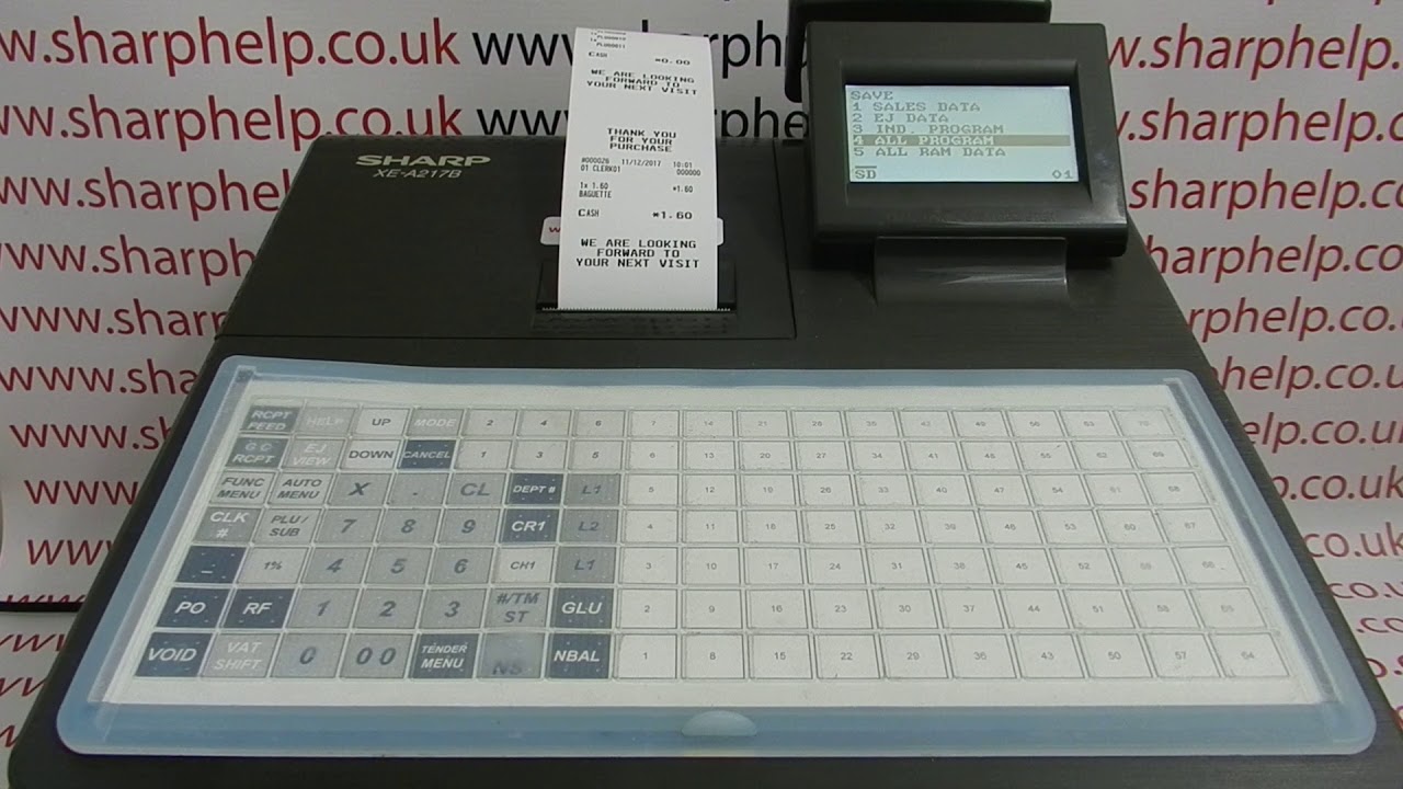 How To Save Back Up Till Programming On Sharp XEA217 / XE-A217 / XE ...