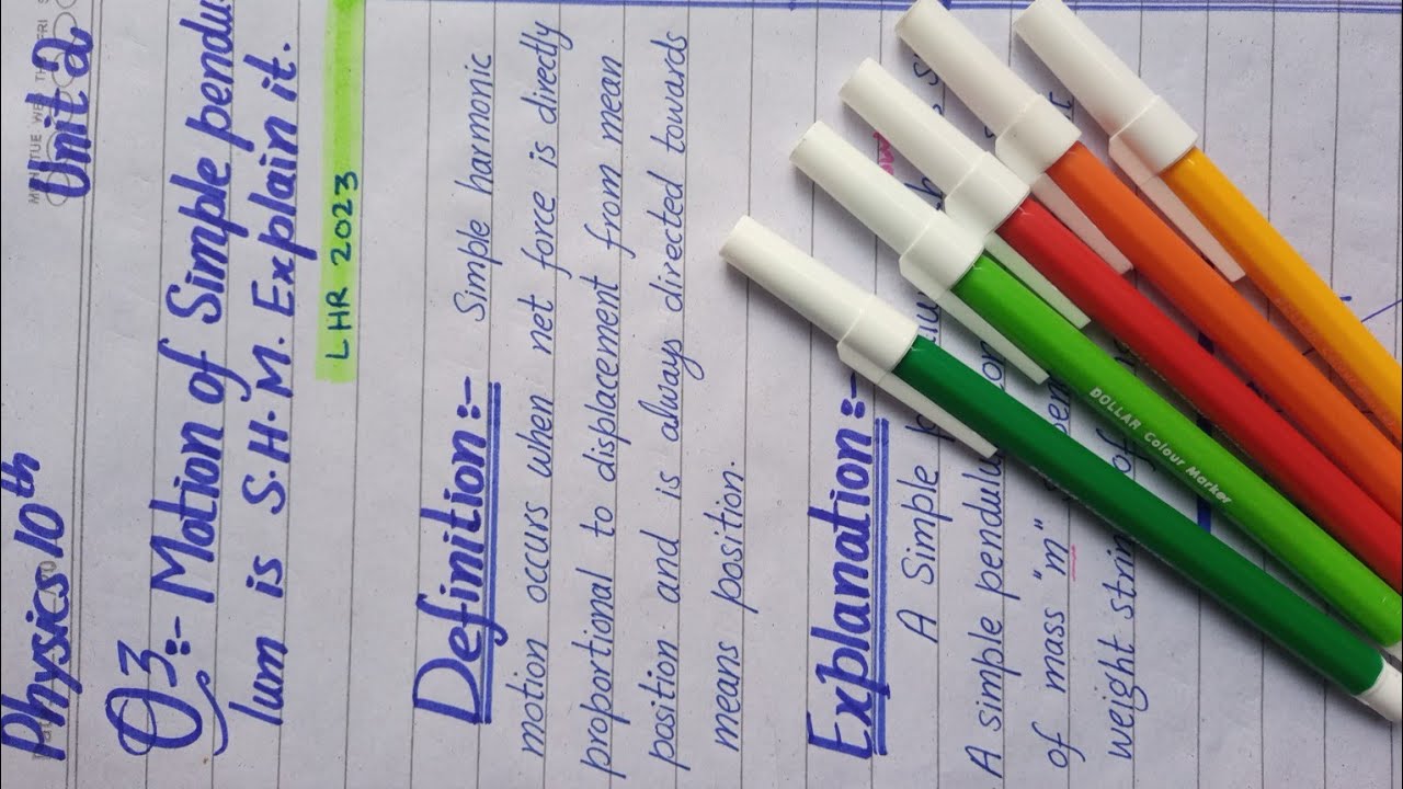 motion of simple pendulum|| important short and Long Questions|| Exam ...