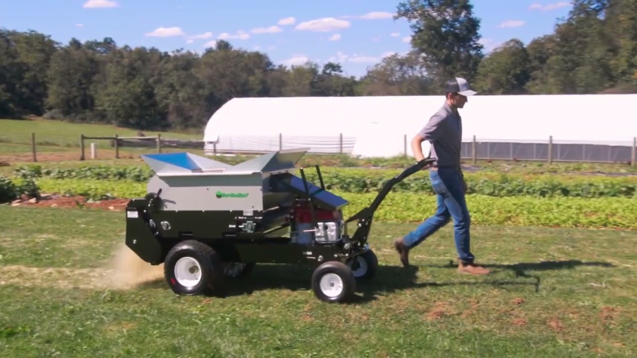 Self Propelled Top Dresser MultiSpread 100SP from Earth and Turf Operation Video - YouTube