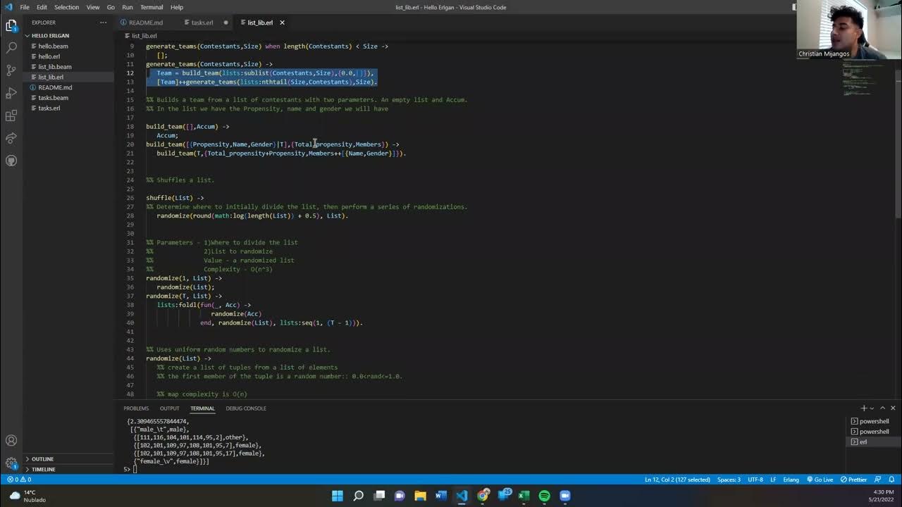 First program in Erlang - YouTube