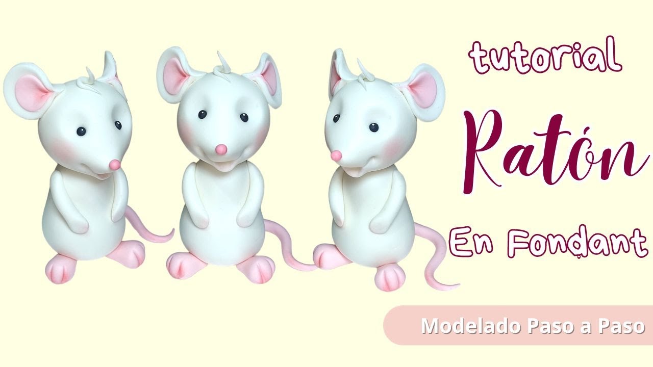 Cómo Hacer un Ratón en Fondant // Mouse fondant Cake Topper // Figuras ...