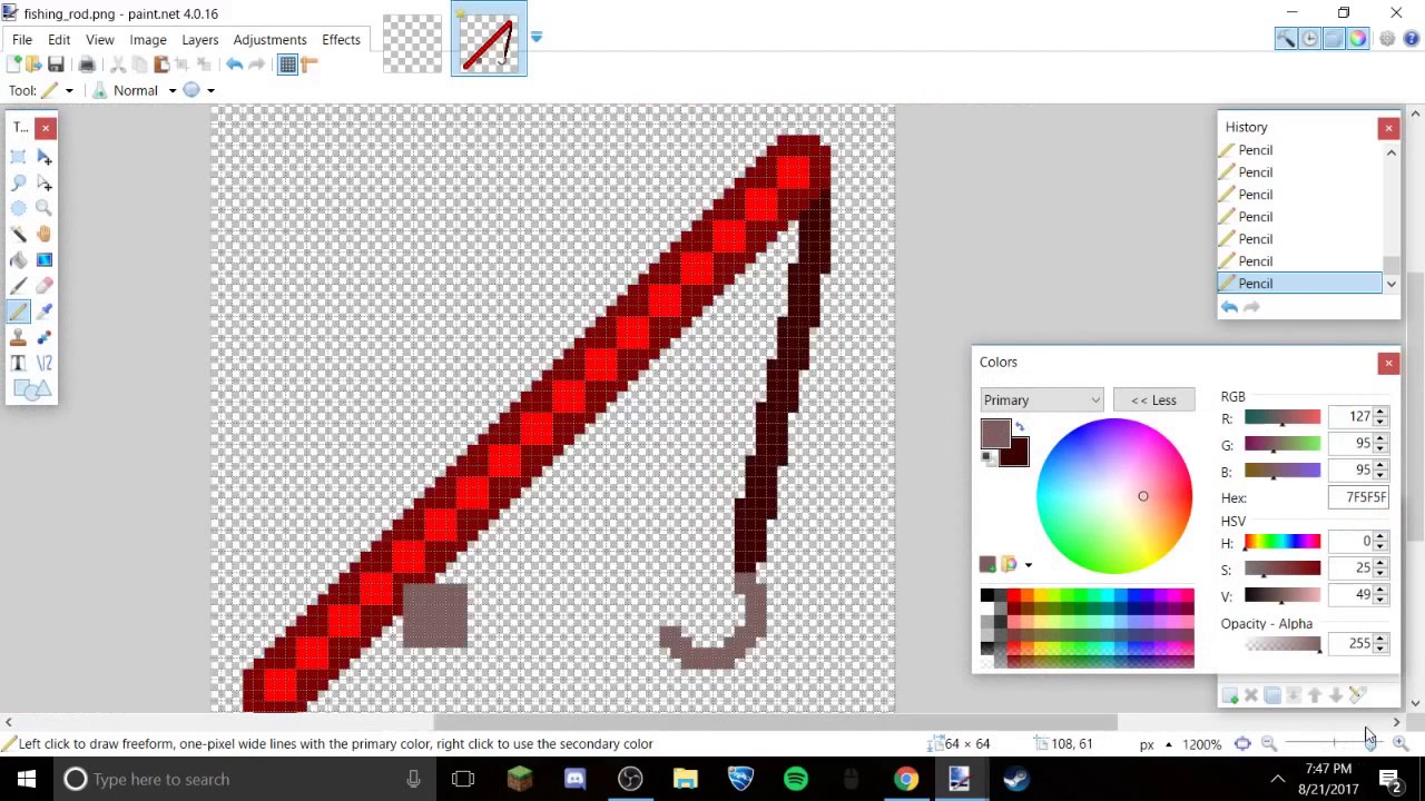 [Time Lapse] Making my Fishing Rod! 64x64 Texture Pack Creation #1 ...