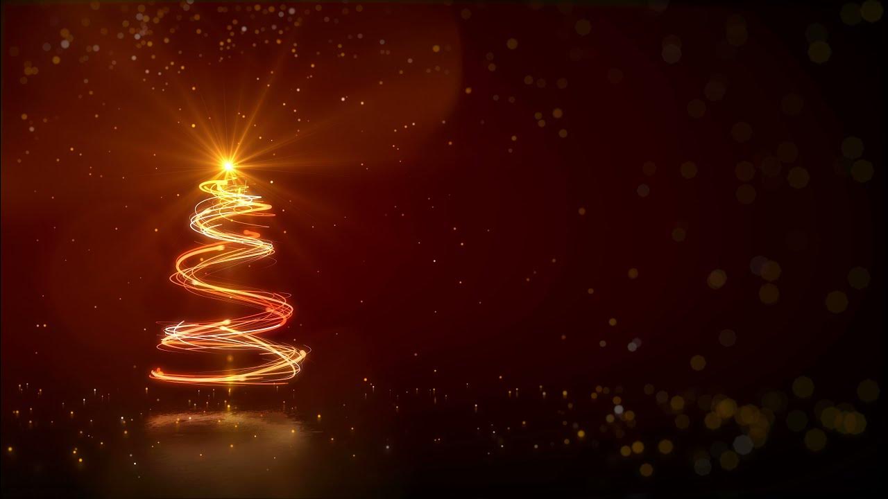 4K Snow Falling Particles Light Ring Christmas Tree | Background Video ...