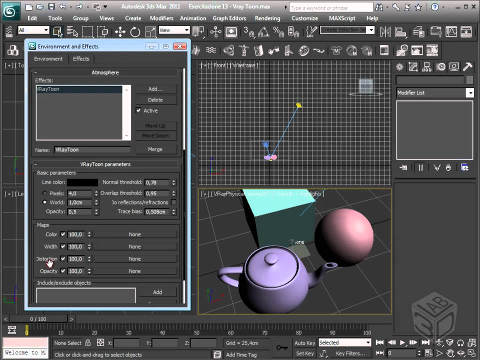 Video corso di V-Ray per 3ds Max - Vray Toon: parte 2 - YouTube