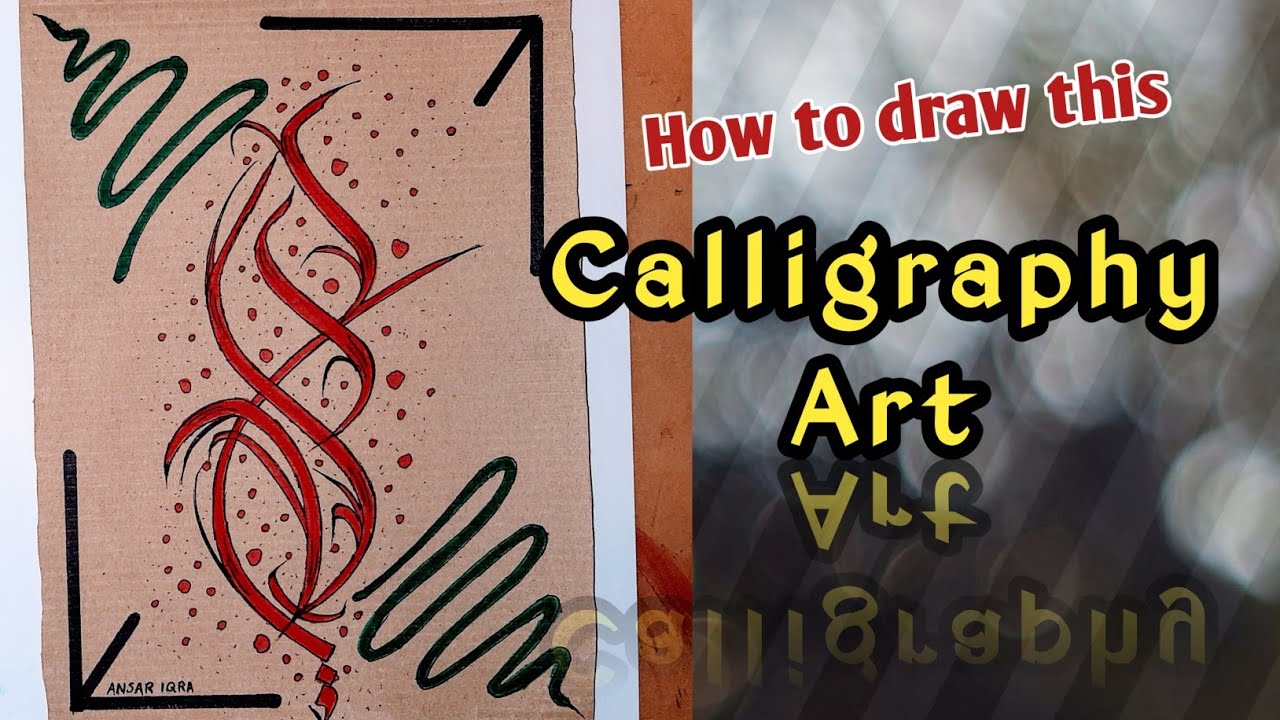 How to draw this Calligraphy art design. using cardboard paper. - YouTube
