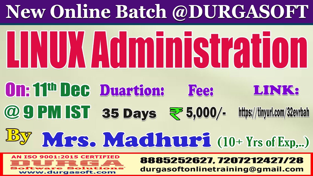 LINUX Administration Online Training @ DURGASOFT - YouTube