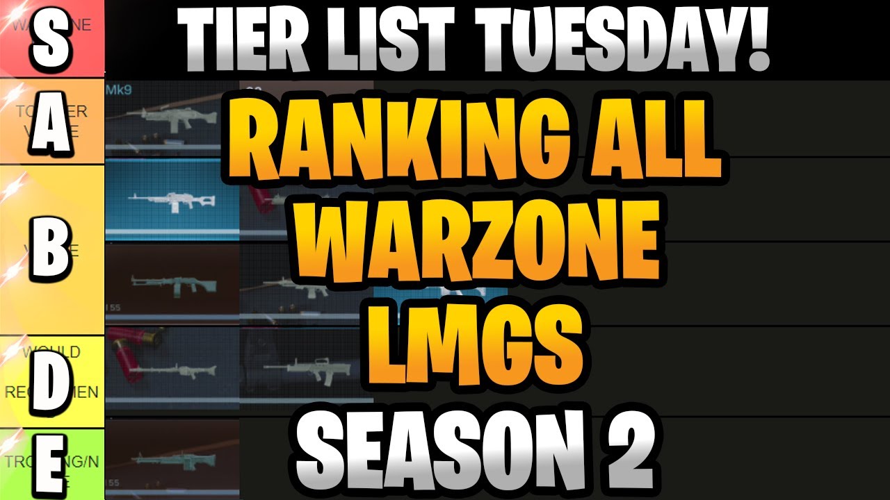 Ranking ALL LMGS in Season 2 of Warzone! *Tier List Tuesday* (Call of ...
