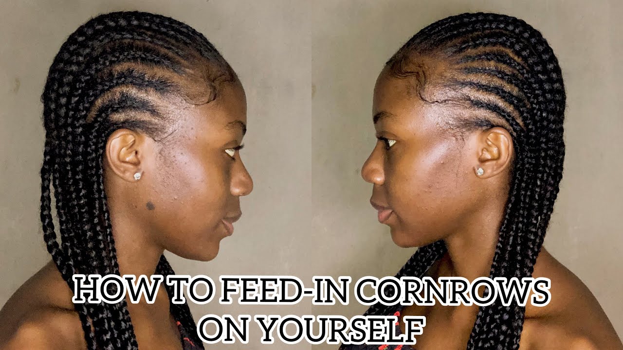 Two simple methods to feed in cornrows on yourself + parting hacks ...