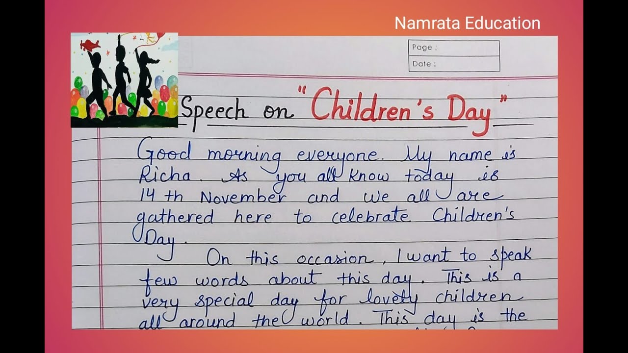 Speech on Children's Day / Children's Day speech / Bal Diwas par speech ...