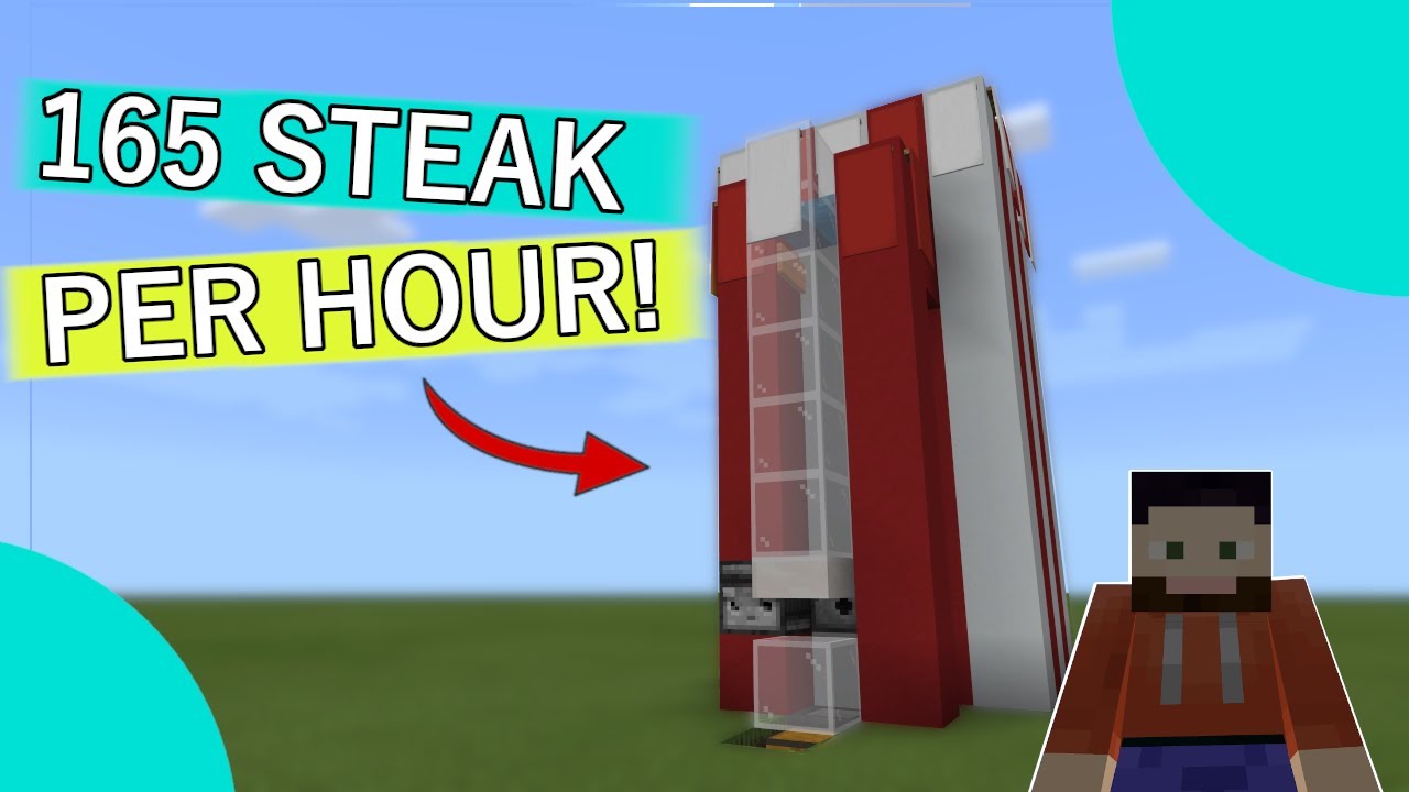 How to build a COW FARM: Minecraft Bedrock / Java Tutorial: Starter ...