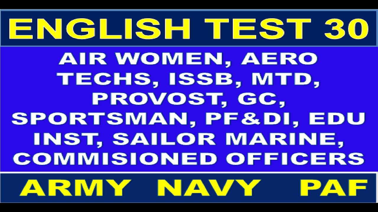 ENGLISH TEST-30 SENTENCE COMPLETION FOR AERO TRADES PMA#NAVY#ARMY# ...