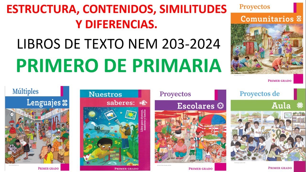 Libros 1 primaria 2023 2024 NEM ESTRUCTURA, CONTENIDOS, SIMILITUDES Y ...