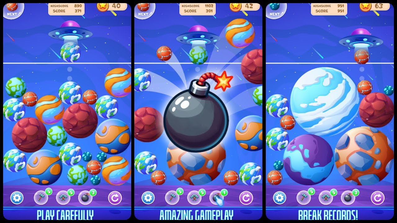 Planet Merge: Drop Games Gameplay Video for Android Mobile - YouTube
