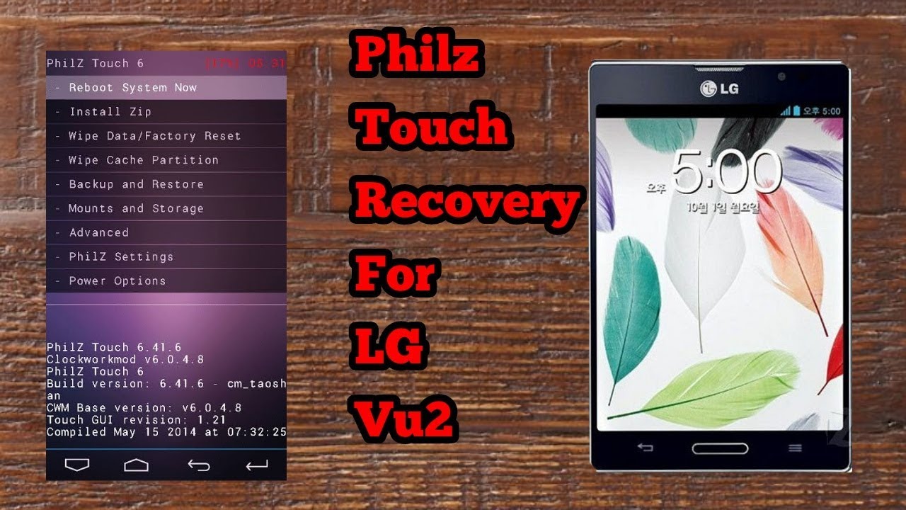 Philz Touch Recovery for LG Vu2 (LG-F200) - YouTube