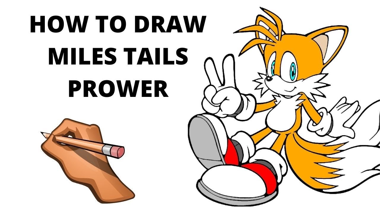 how to draw miles tails prower - YouTube