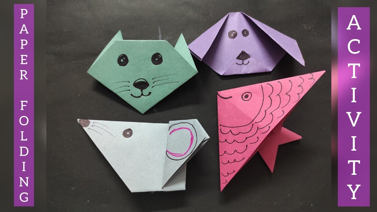 ANIMALS MADE USING ORIGAMI PAPER | PAPER FOLDING ACTIVITY|DIY| EASY ...