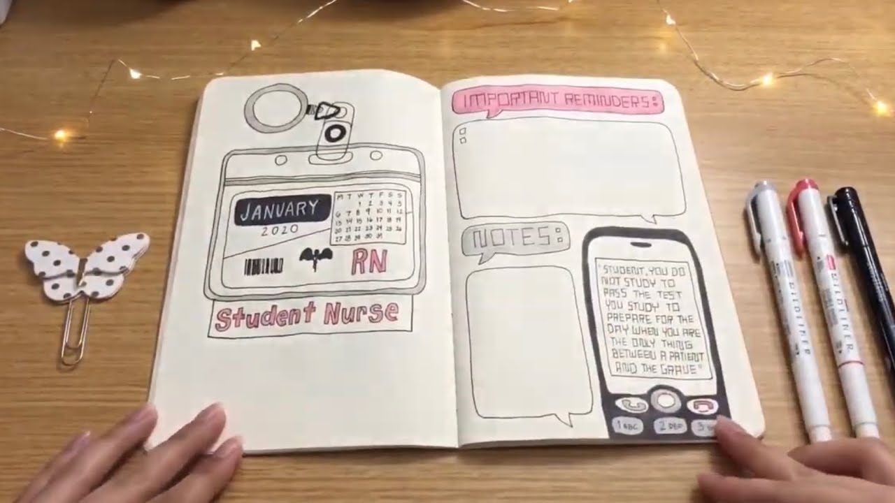 🩺 first bullet journal (nursing student theme) :) - YouTube