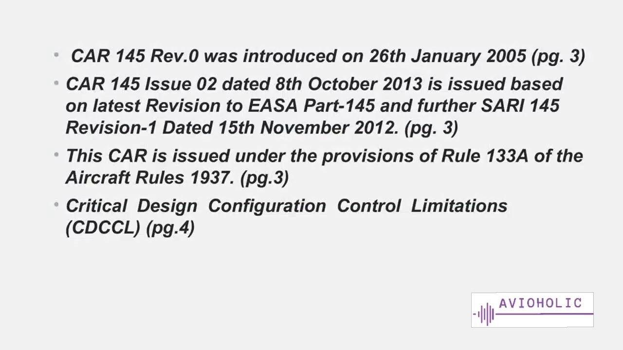 CAR 145 highlights : important notes of dgca CAR 145 'module 10 ...