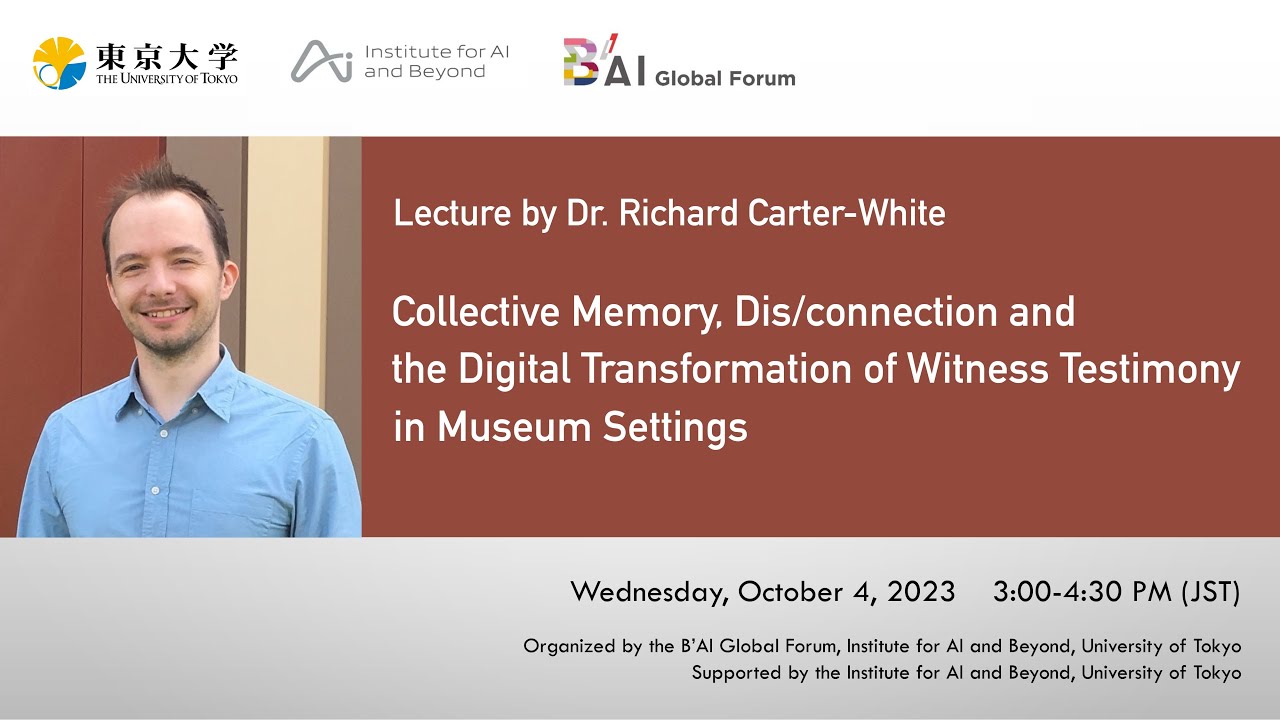 Lecture by Dr. Richard Carter-White on October 4th, 2023 - YouTube