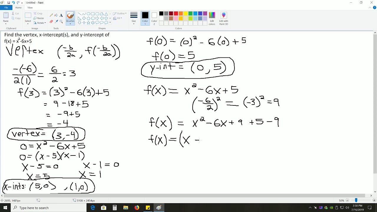 Precalculus Chapter 3.2: Vertex Form - YouTube