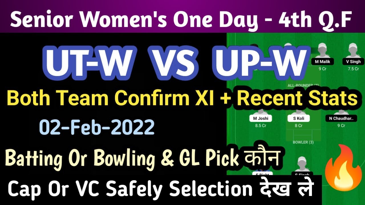 UT-W vs UP-W Dream11 Team, Ut w vs Up w Dream11 Prediction | Ut w vs Up ...