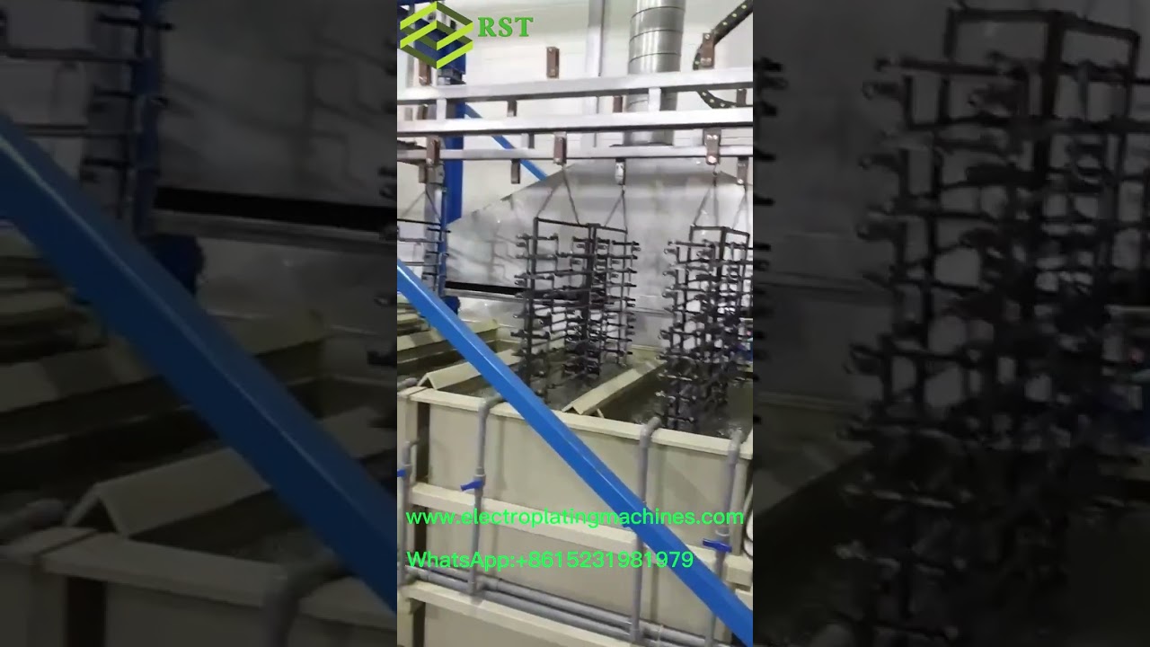 Hanging type electroplating machine line - YouTube
