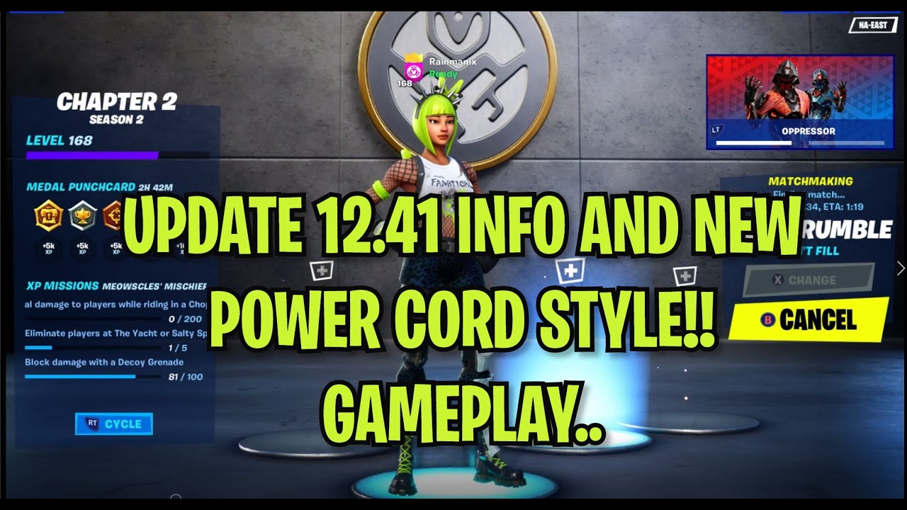 FN UPDATE 12.41 INFO AND NEW POWER CORD STYLE GAMEPLAY.. - YouTube