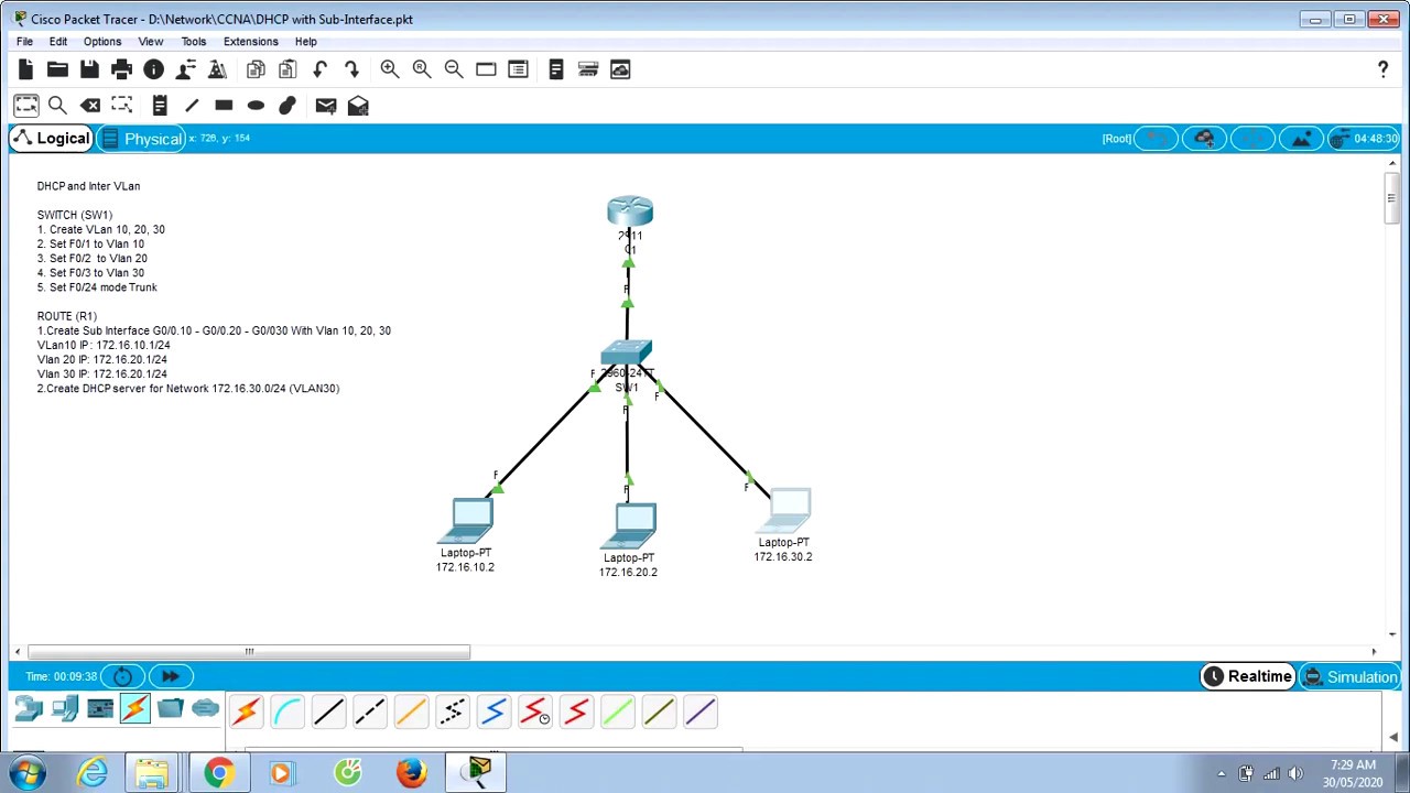 DHCP And Sub Interface Vlan [LAB CCNA 200-301] - YouTube