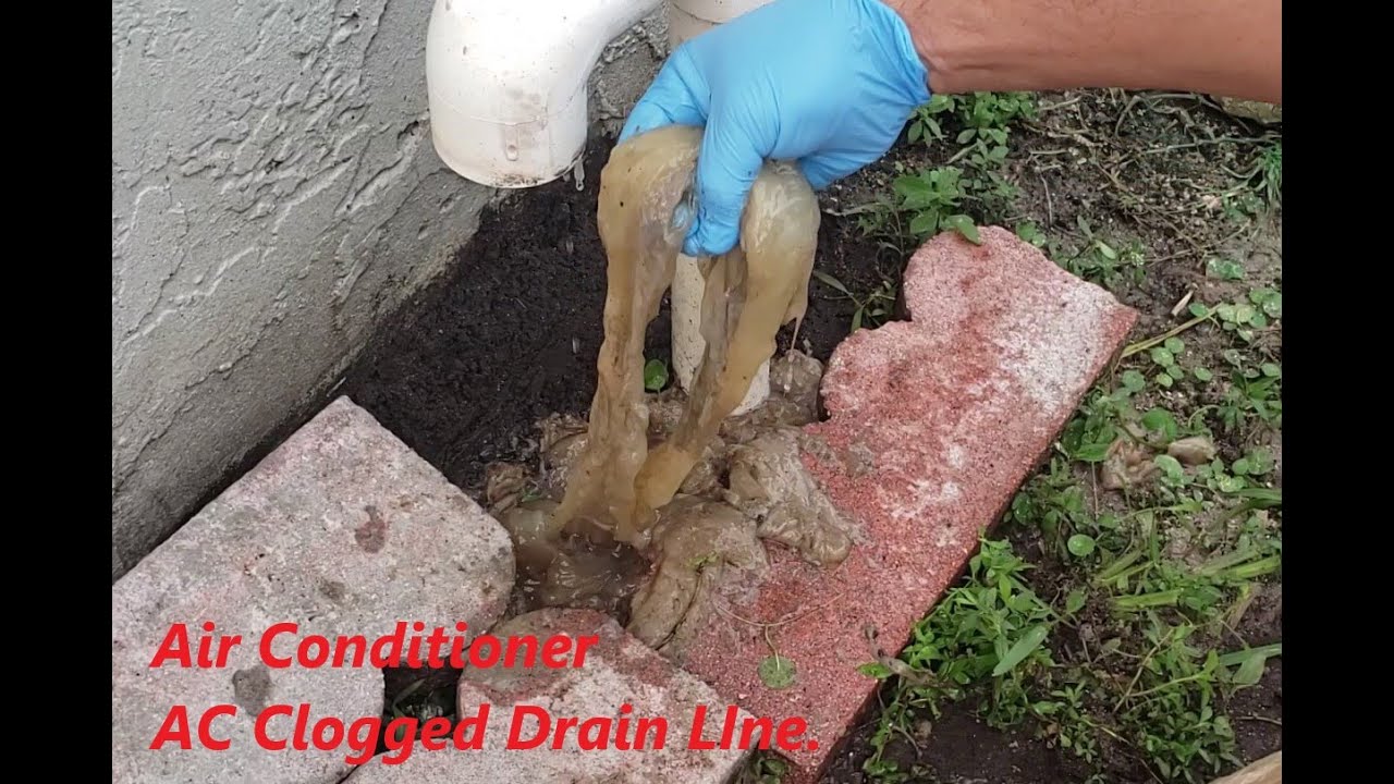 AC Air Conditioner Clogged Drain Line. DIY - YouTube