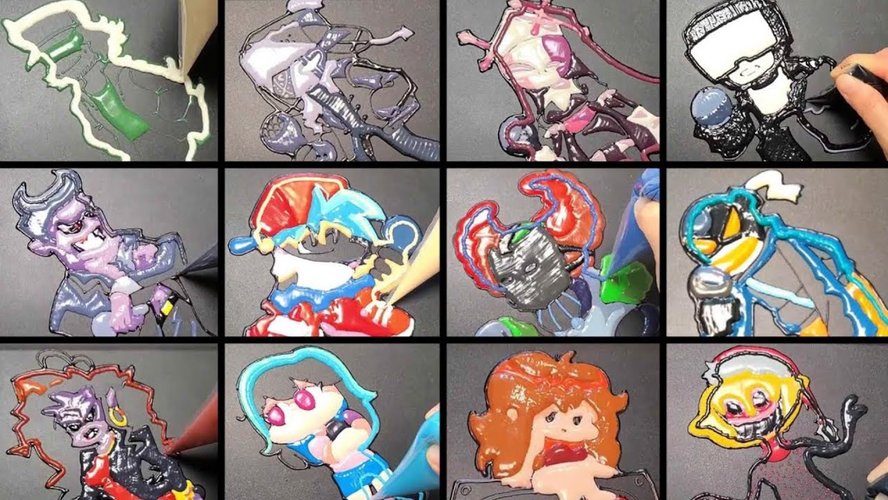 FRIDAY NIGHT FUNKIN Pancake art Challenge, Garcello, Ruv, Sarv, Tankman ...