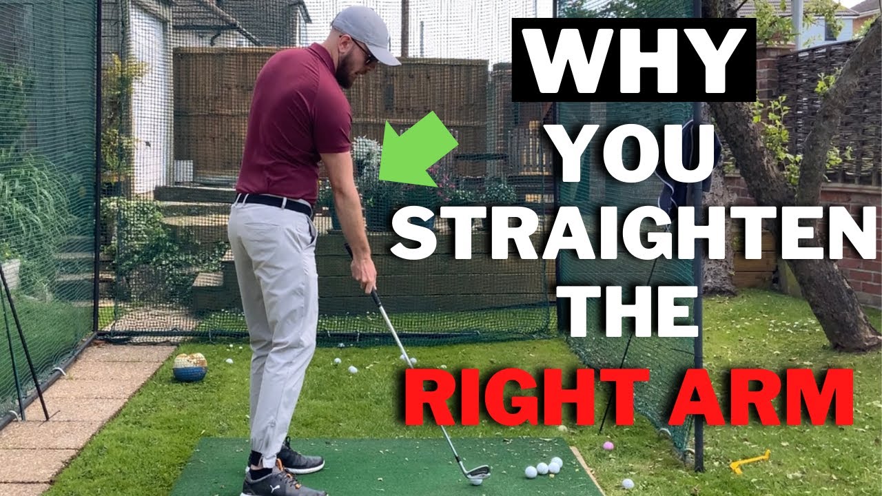 WHY Your Right Arm Straightens Through Impact - SIMPLE Drill Fix - YouTube