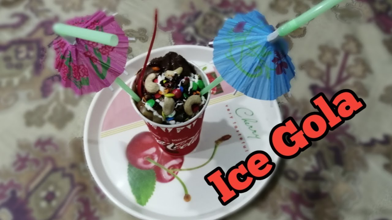 Ice Gola/crushed ice lolly/shaved ice dessert/barf ka gola - YouTube
