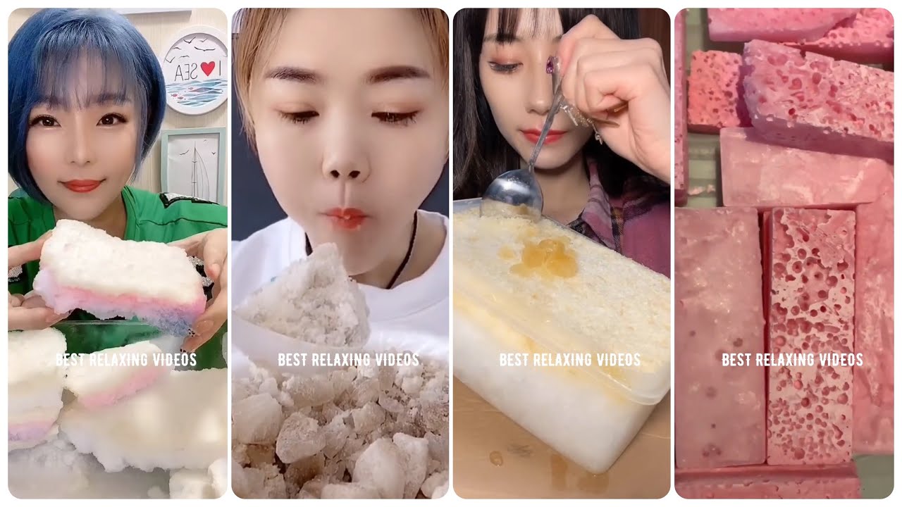 [ASMR] COLORED ICE BLOCK EATING & ICE BOWL & ICE QUEENS 👸🏻 & CRUNCHY ...