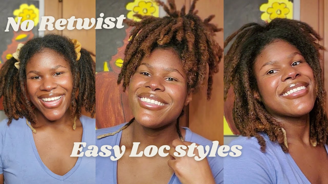5 EASY NO RETWIST LOC STYLES | SHOULDER LENGTH LOCS| THICK LOCS ...