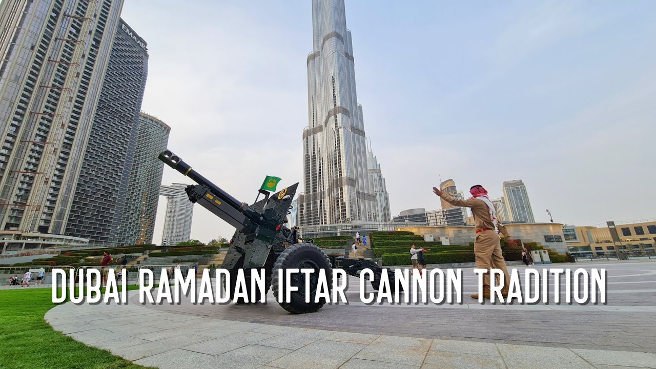 Cannon Firing Tradition during Ramadan at Burj Park | Dubai UAE - YouTube