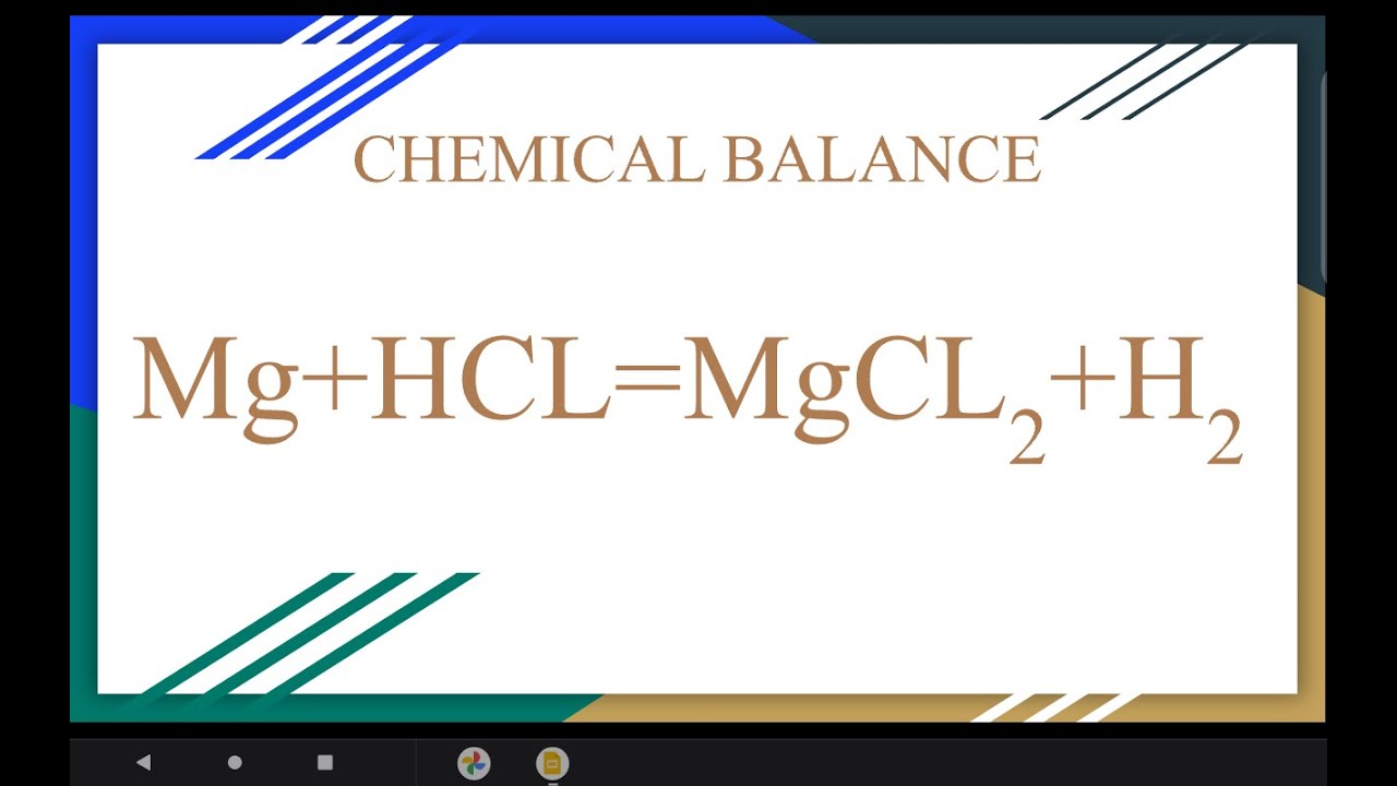 CHEMICAL BALANCE OF Mg+HCl=MgCl2+H2 | CHEMICAL BALANCE - YouTube