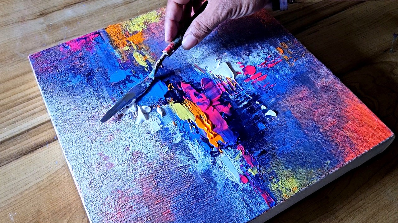 Easy Acrylic Painting Technique / Merging Colors Using Spomge ...