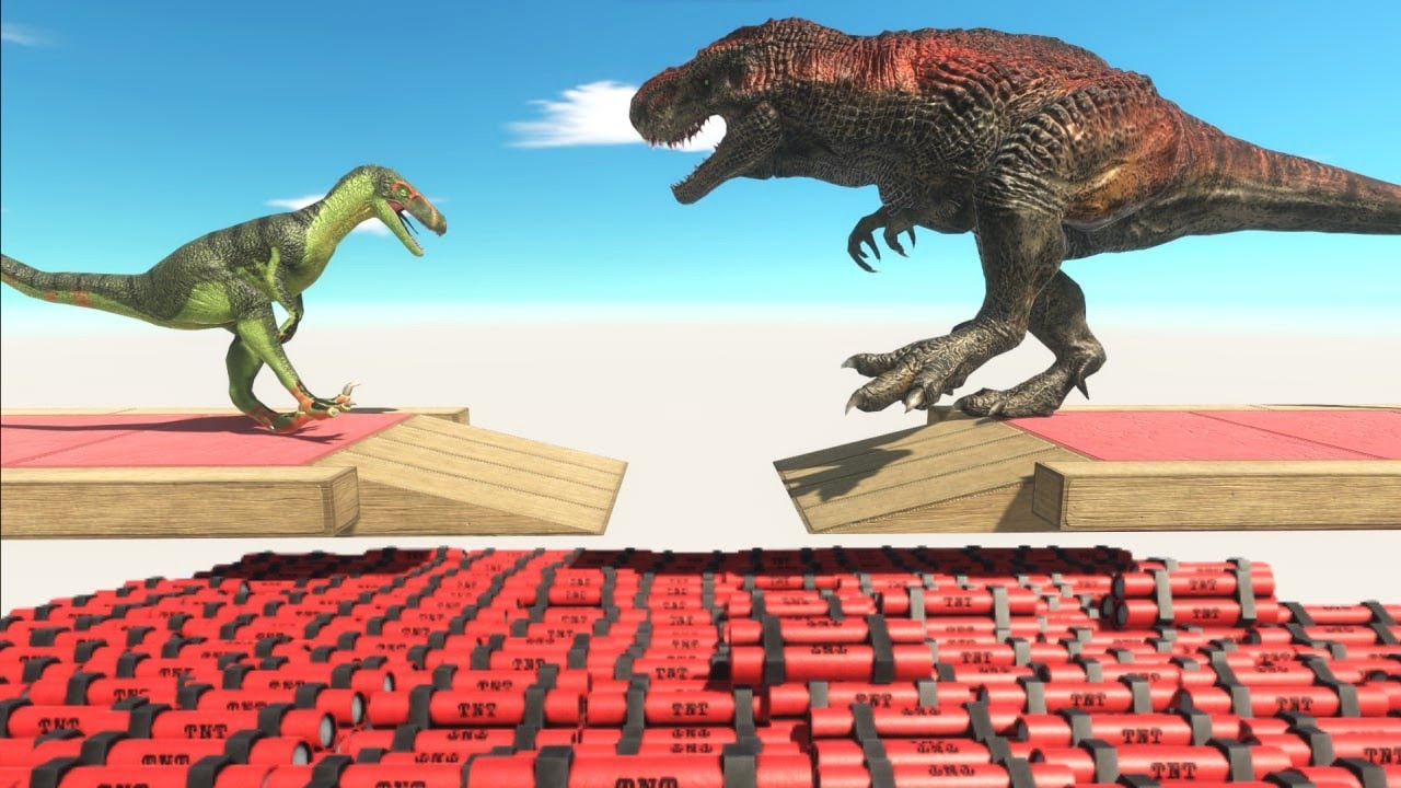 Deinonychus vs Trex! TNT BATTLE CHALLENGE !Dino battle - YouTube