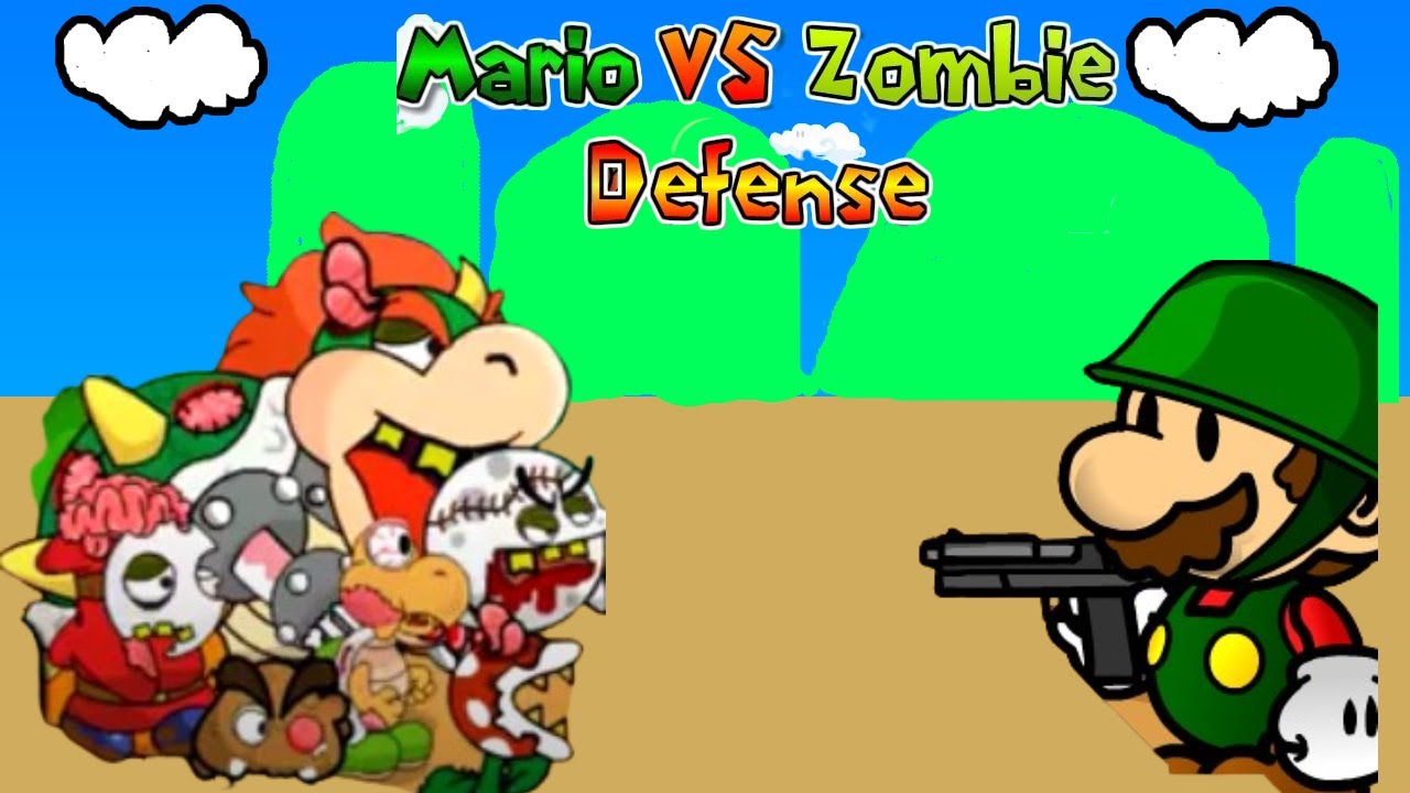 Mario VS Zombie Defense - YouTube