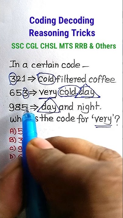 Coding Decoding | Coding Decoding Reasoning Tricks| Reasoning for SSC GD CHSL MTS WBPSC | # ...