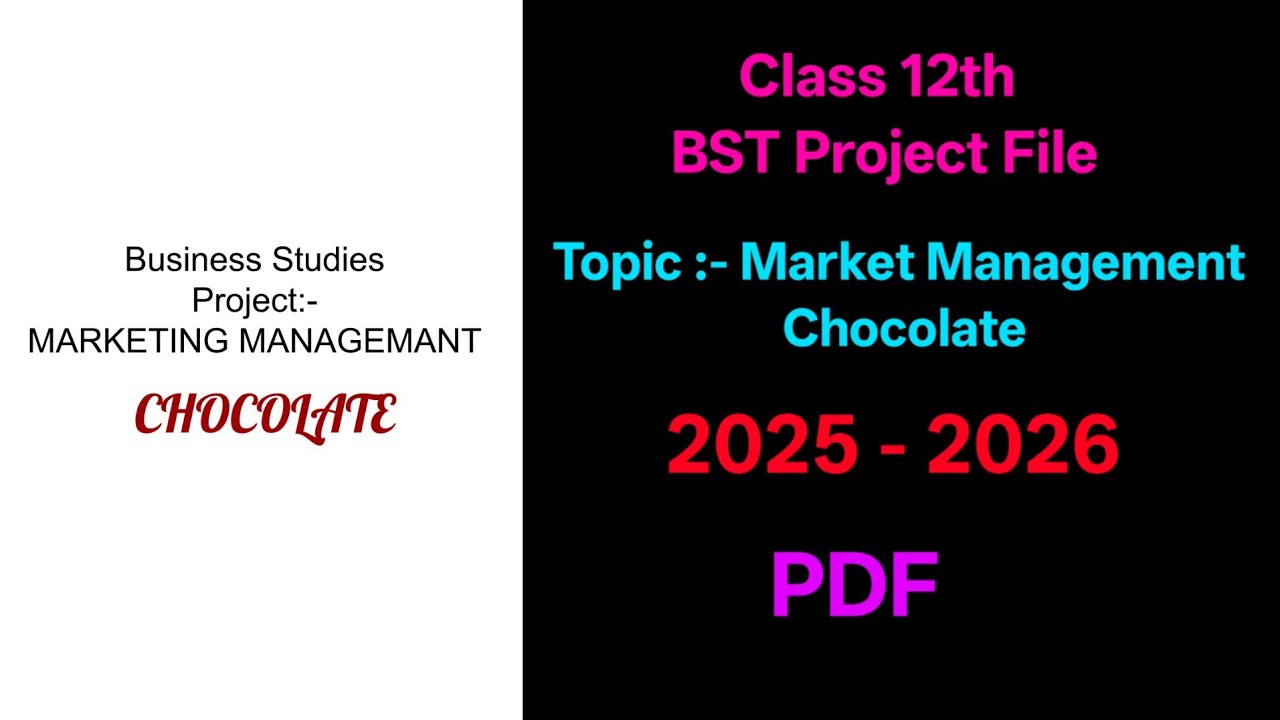 Class 12 Business Studies Project File 2025-26 | Market Management on ...
