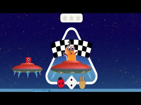 Numberblocks riding UFO, alien spaceship, numberblocks one, two, three ...