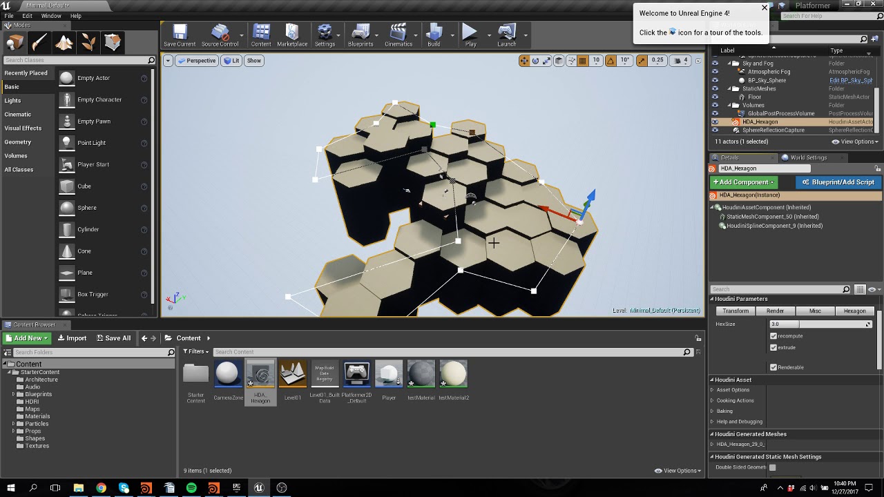 Houdini UE4 Hexagons - YouTube