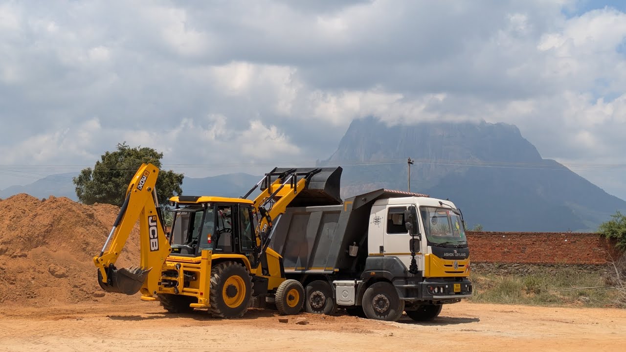 NEW JCB 3DX loading Sand in ASHOK LEYLAND #jcb #3dx #loading # ...