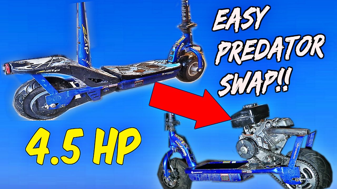 Electric to Gas Conversion 79cc predator Motorized scooter Part 1 - YouTube