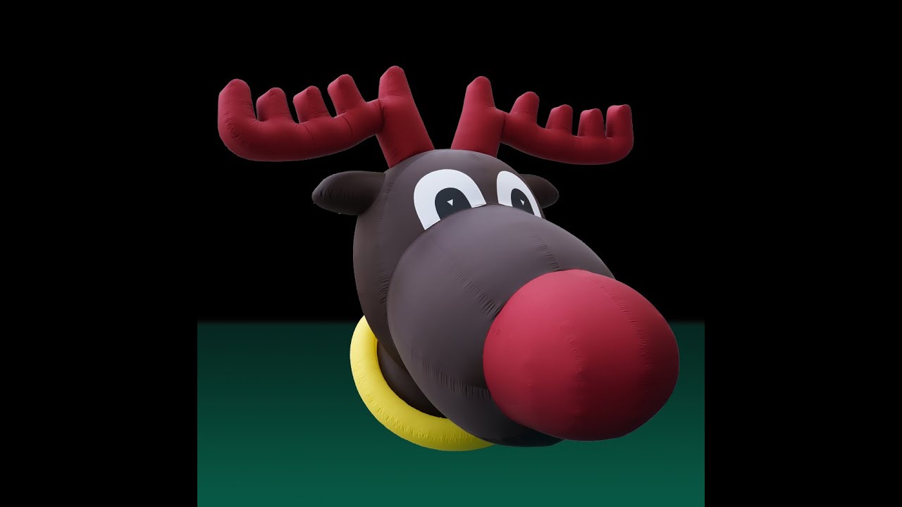 Customized inflatable deer head for Christmas decorations - YouTube