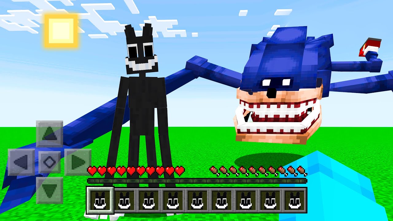 NEW Shin Sonic vs Cartoon Cat Mod ADDON UPDATE in MINECRAFT PE - YouTube