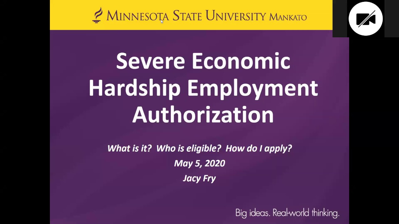 Severe Economic Hardship Info Session - YouTube