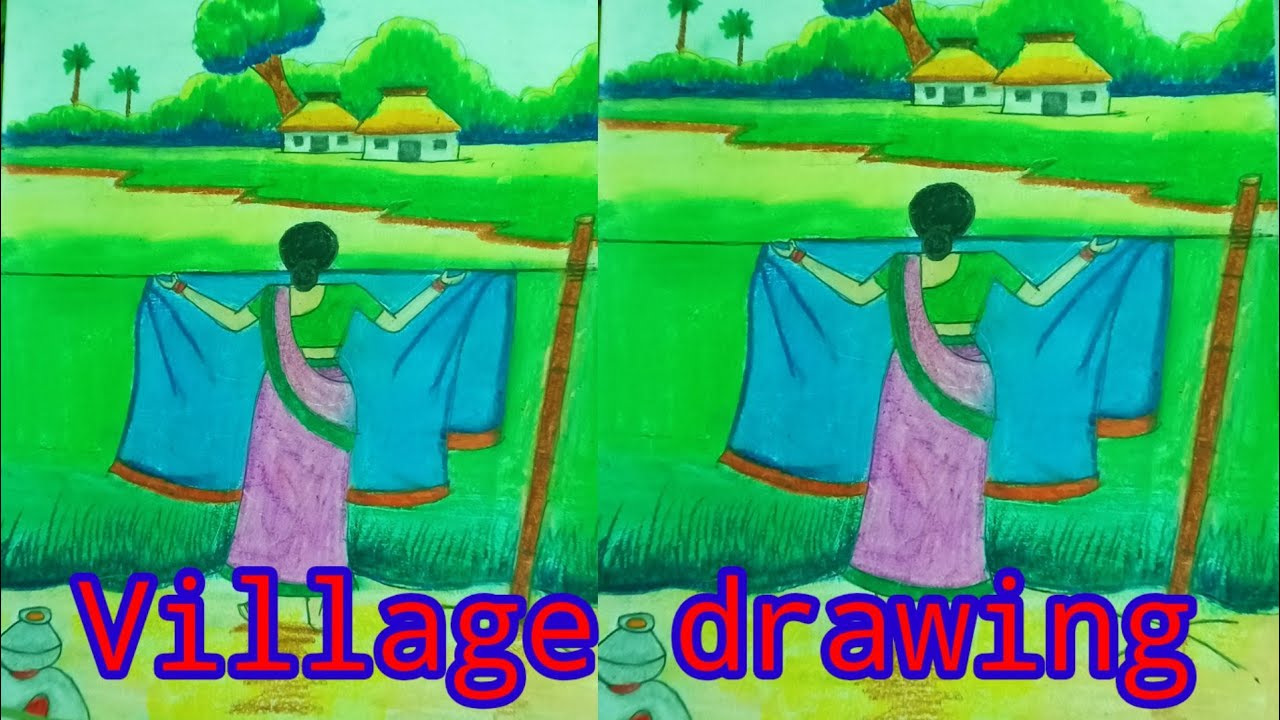 Easy village scenery with working woman 🙂# village scenery with human ...