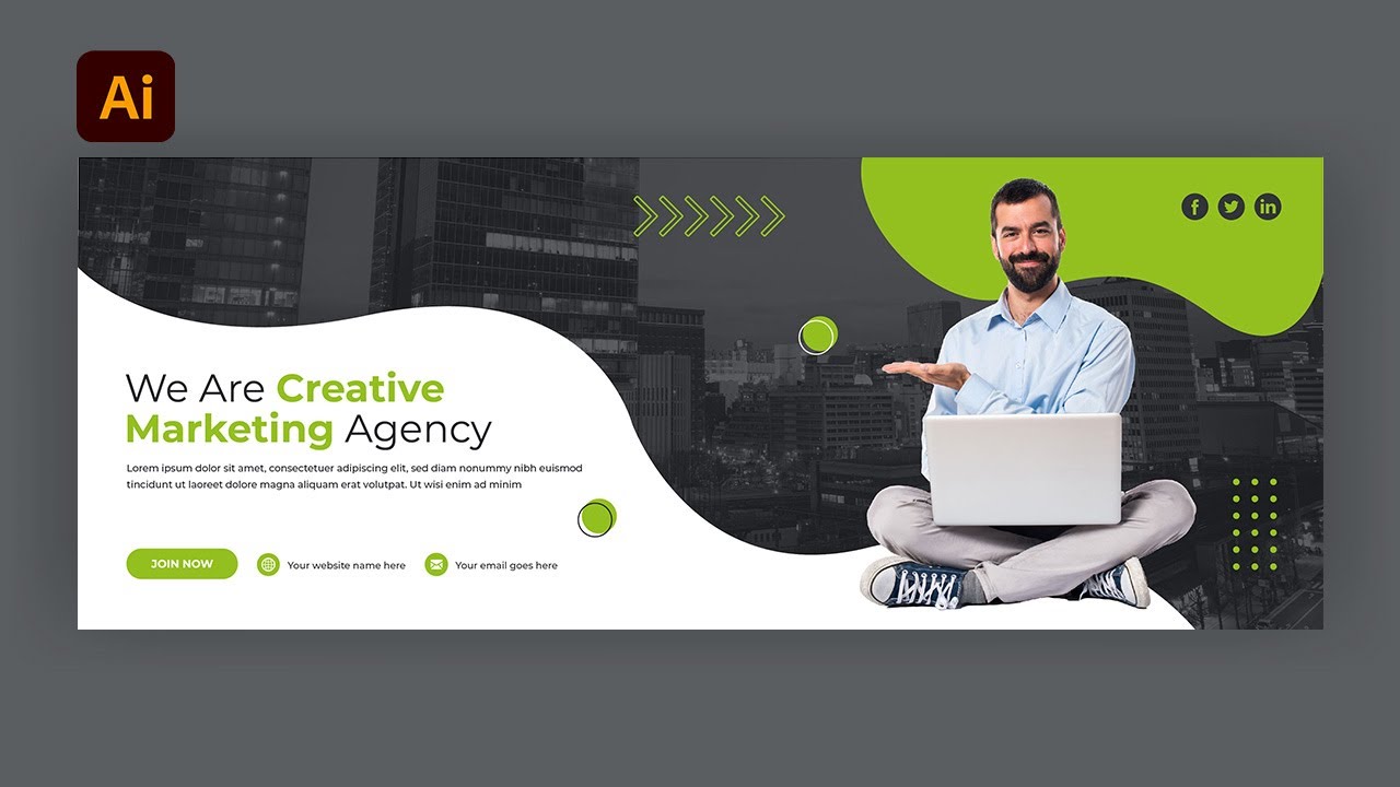 Facebook Cover Photo Design in Adobe Illustrator - YouTube